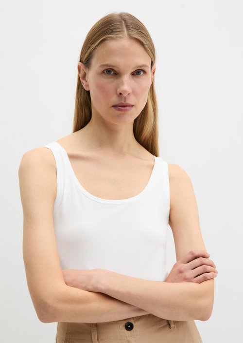 Tank top slim made from stretch single jersey - white | Women | MARC O’POLO