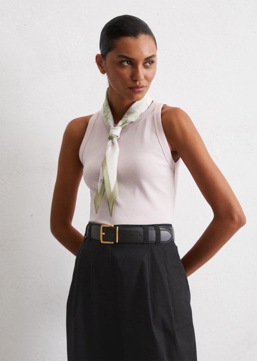 Sleeveless top, regular fit made of rib knit organic cotton jersey ...