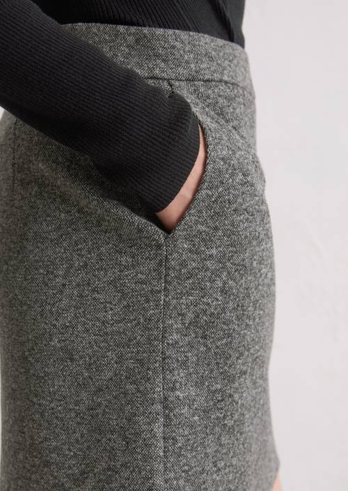 Mini-jupe slim en jersey de tweed en mélange de coton organique - gris ...