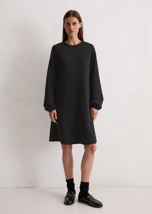 Relaxed jersey dress made from interlock quality - black | Mini dresses ...