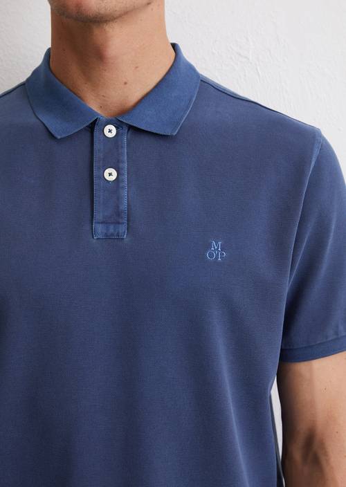 Piqué regular polo shirt made of organic cotton - blue | Short sleeve ...
